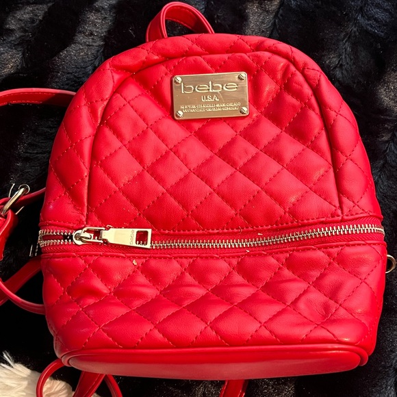 bebe | Bags | Red Bebe Backpack In New Condition Priced To Sell | Poshmark
